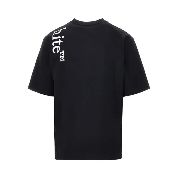 Off-White Vertical Bookih Kate' Cotton T-hirt - Black