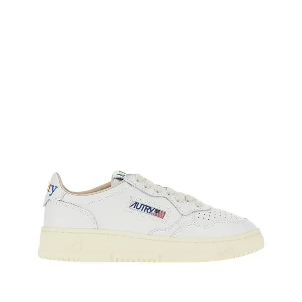 AUTRY Medalist Low Top Sneakers With Multicolored Embroidery - White