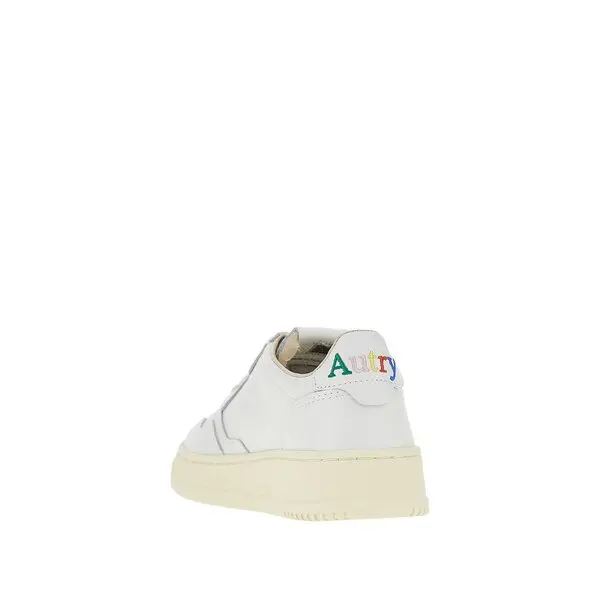 AUTRY Medalist Low Top Sneakers With Multicolored Embroidery - White