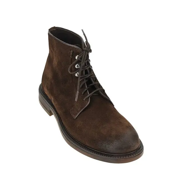 JUAN LACARCEL BY CALCE Suede Leather Lace-up Ankle Boots