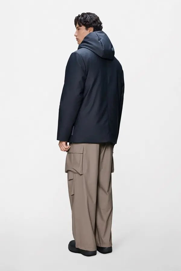 Rains Nome Parka Waterproof Hooded Jacket With Cargo Pockets - Navy