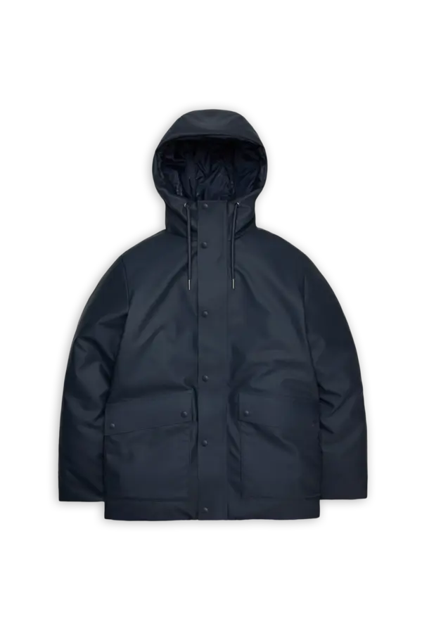 Rains Nome Parka Waterproof Hooded Jacket With Cargo Pockets - Navy