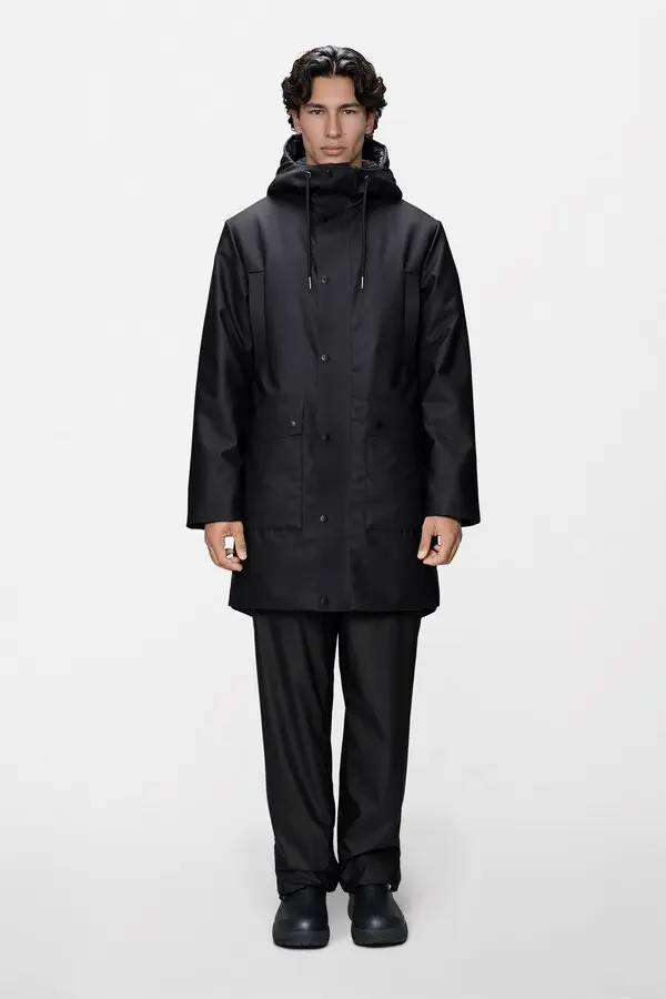 Rains Nome Long Parka: Waterproof & Insulated Outerwear - Black
