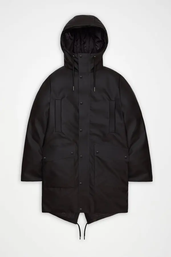 Rains Nome Long Parka: Waterproof & Insulated Outerwear - Black