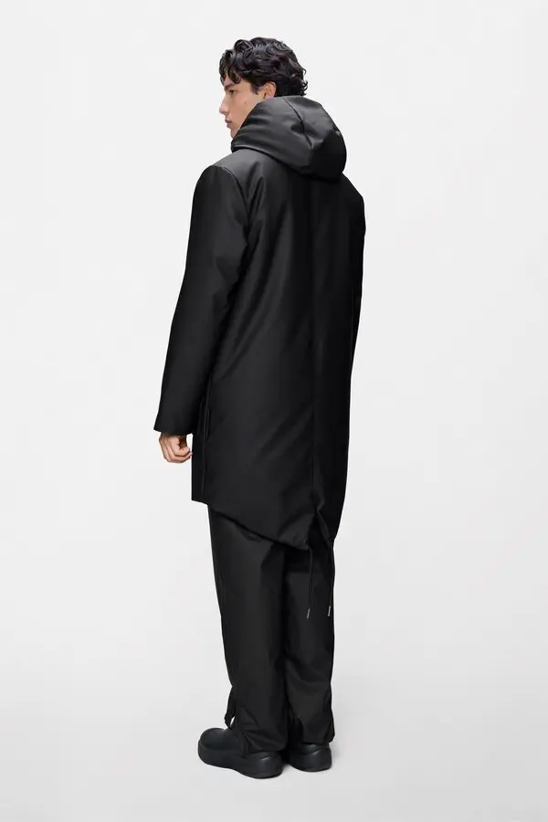 Rains Nome Long Parka: Waterproof & Insulated Outerwear - Black