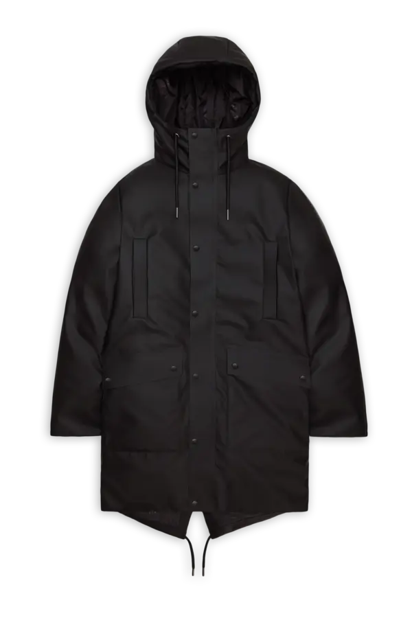 Rains Nome Long Parka: Waterproof & Insulated Outerwear - Black