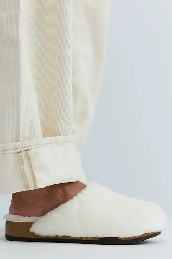 KUNSTEN Ella Cashmere Shearling Clogs - White