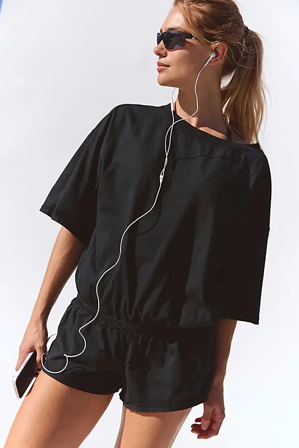 Free People Relaxed Silhouette Romper - Black