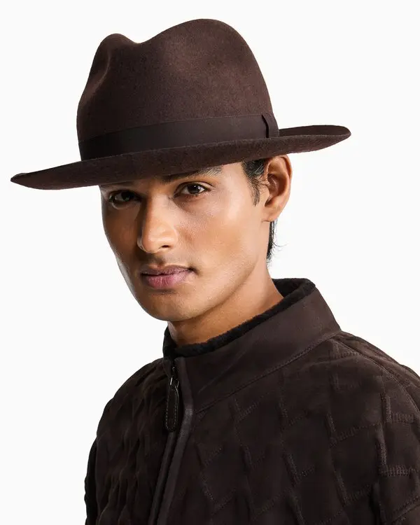 Giorgio Armani Classic Virgin Wool Felt Fedora Hat