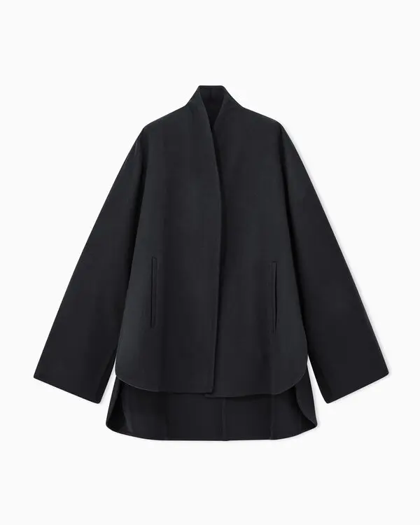 Giorgio Armani Pea Coat In Heavy Double Cashmere With Shawl Collar
