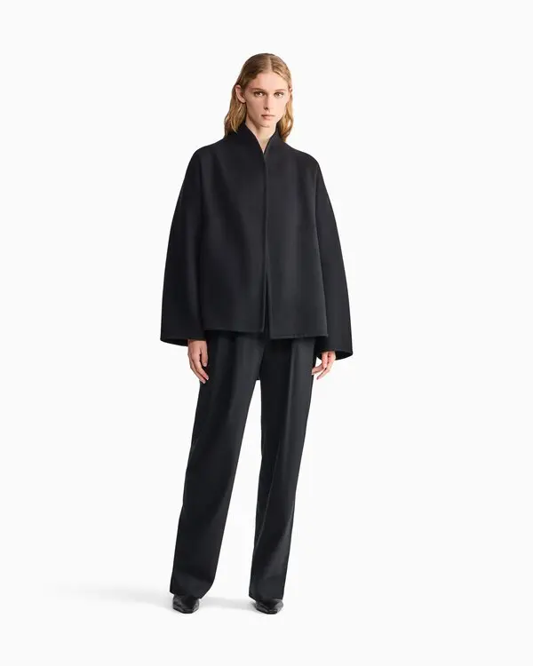 Giorgio Armani Pea Coat In Heavy Double Cashmere With Shawl Collar