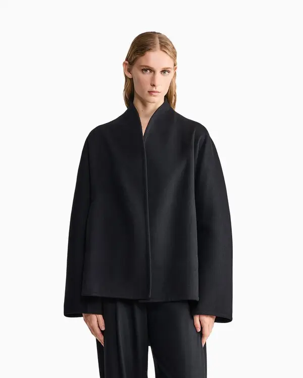 Giorgio Armani Pea Coat In Heavy Double Cashmere With Shawl Collar