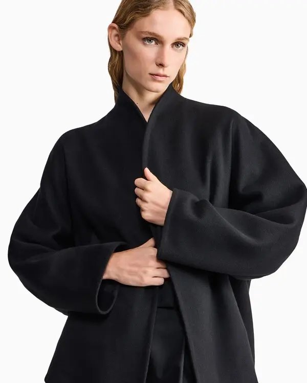 Giorgio Armani Pea Coat In Heavy Double Cashmere With Shawl Collar