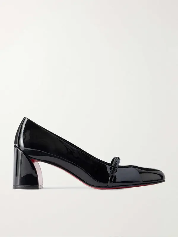 CHRISTIAN LOUBOUTIN Jane Nina 55 Patent-leather Pumps - Black
