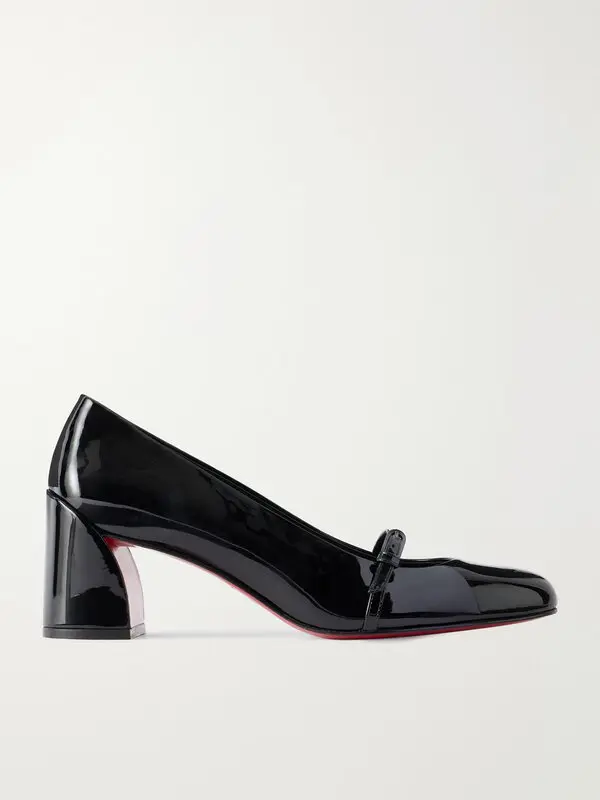 CHRISTIAN LOUBOUTIN Jane Nina 55 Patent Leather Pumps - Black