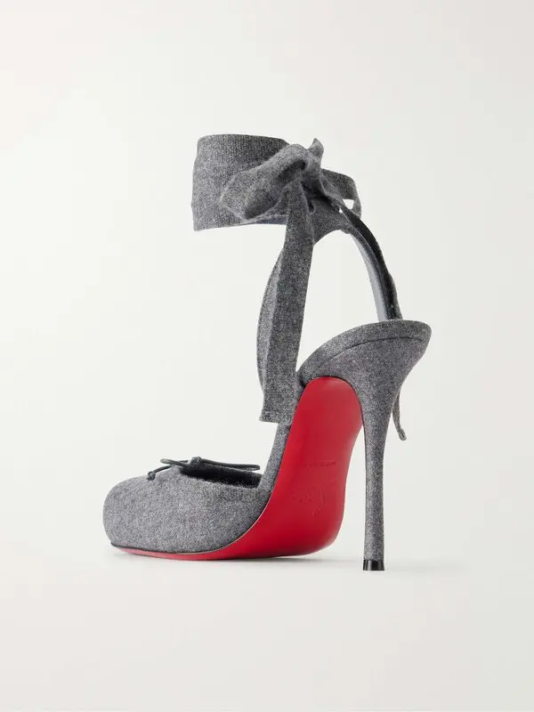 CHRISTIAN LOUBOUTIN Cassia 100 Flannel Ballerina Pumps