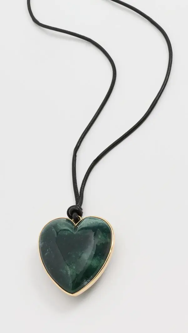 JENNIFER FISHER Heart Agate Pendant Necklace