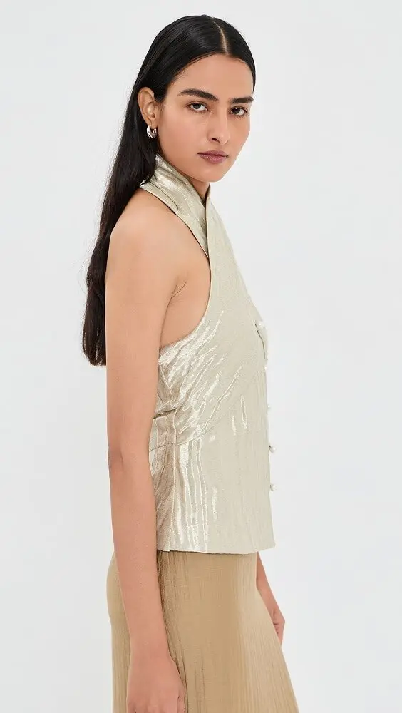 Rosie Assoulin Twisted Halter Top