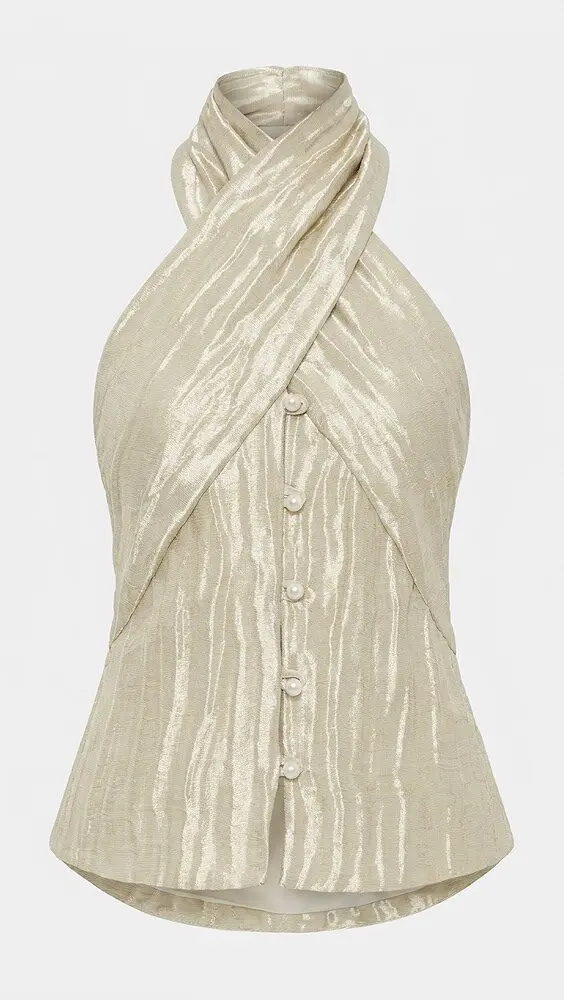 Rosie Assoulin Twisted Halter Top