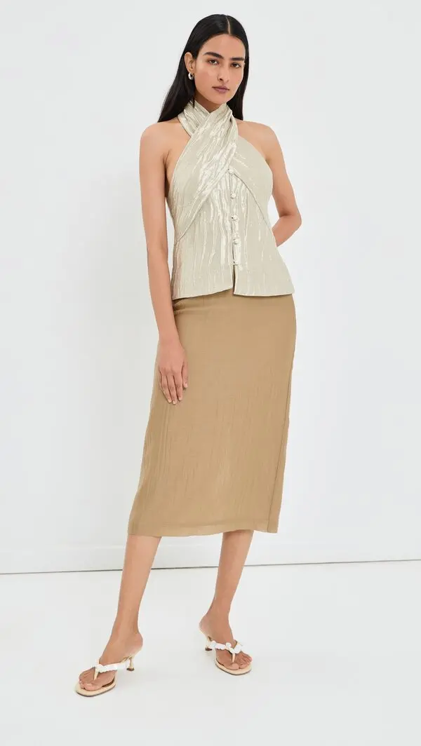 Rosie Assoulin Twisted Halter Top