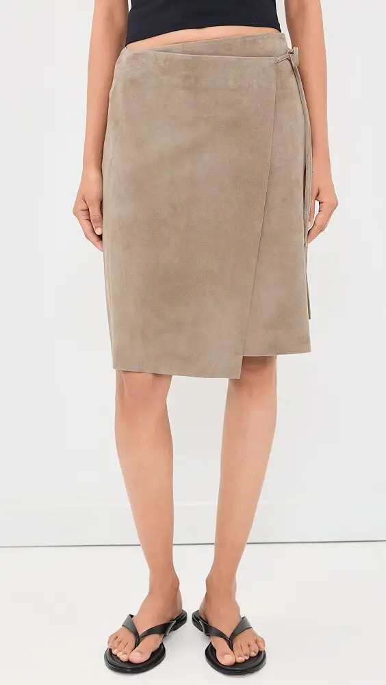 ST. AGNI Suede Everyday Wrap Skirt