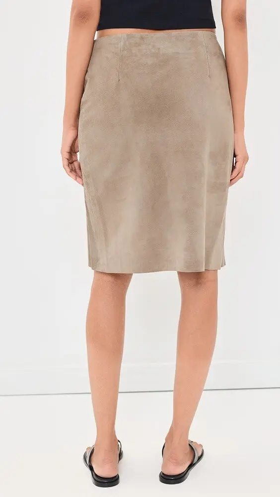 ST. AGNI Suede Everyday Wrap Skirt