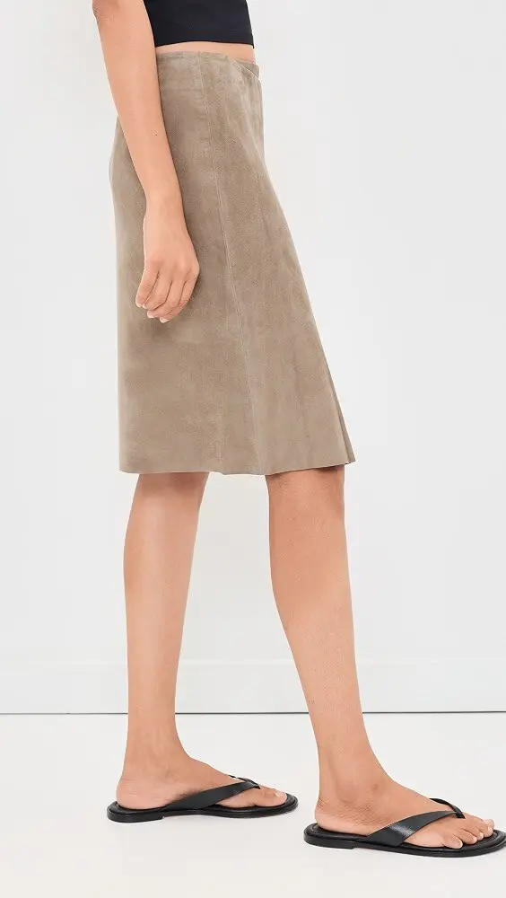 ST. AGNI Suede Everyday Wrap Skirt
