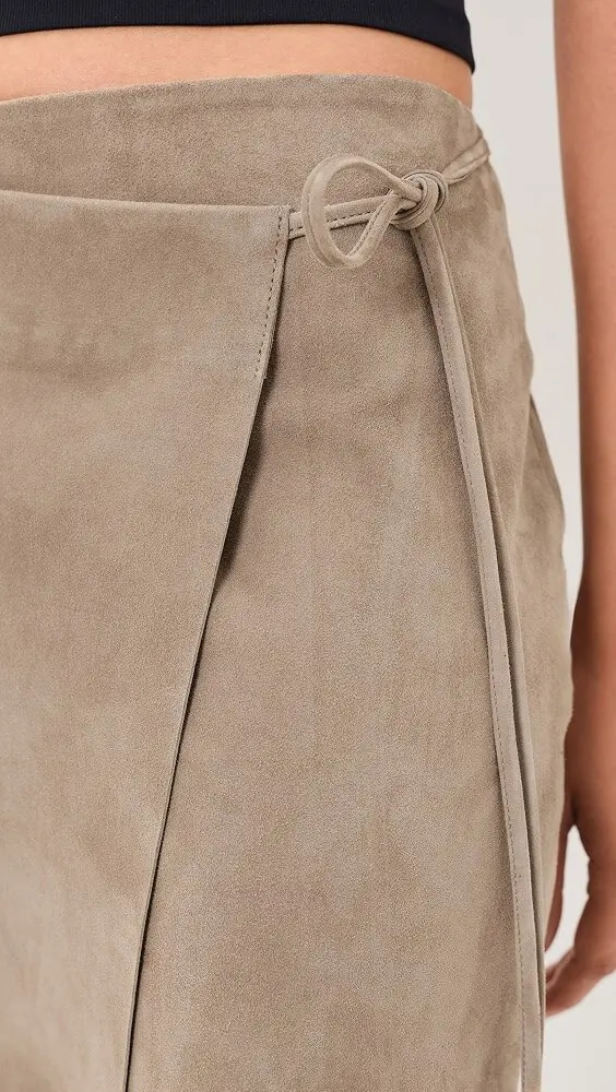 ST. AGNI Suede Everyday Wrap Skirt