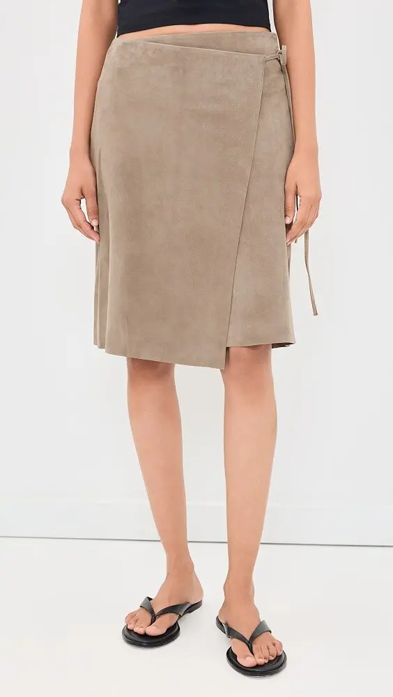 ST. AGNI Suede Everyday Wrap Skirt