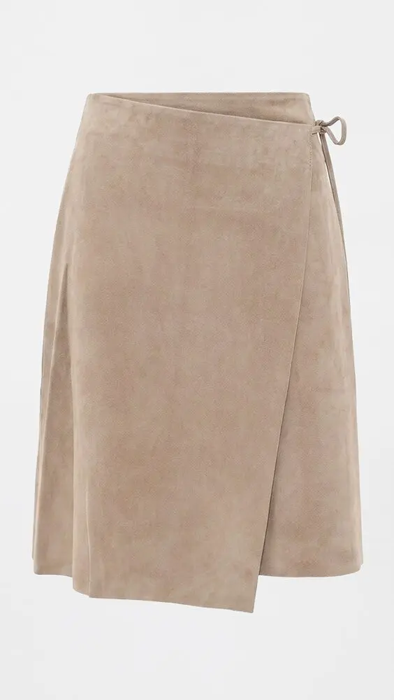 ST. AGNI Suede Everyday Wrap Skirt