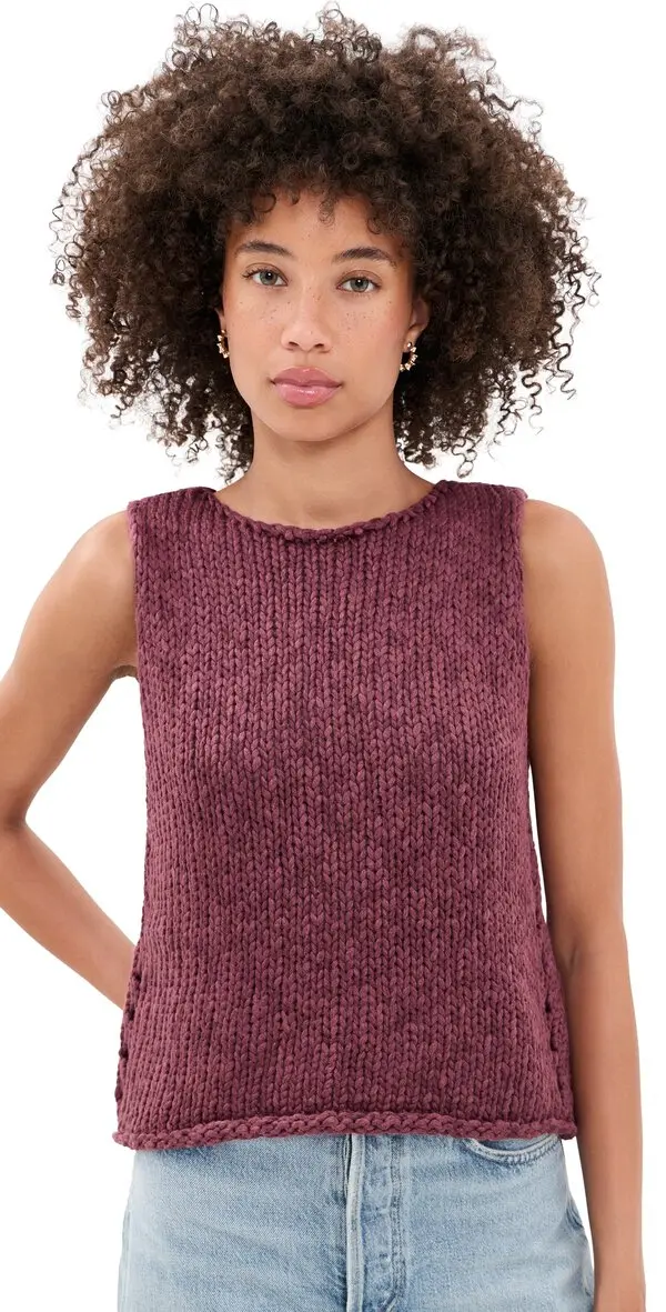 Free People Opal Knit Tank Top - Sangria