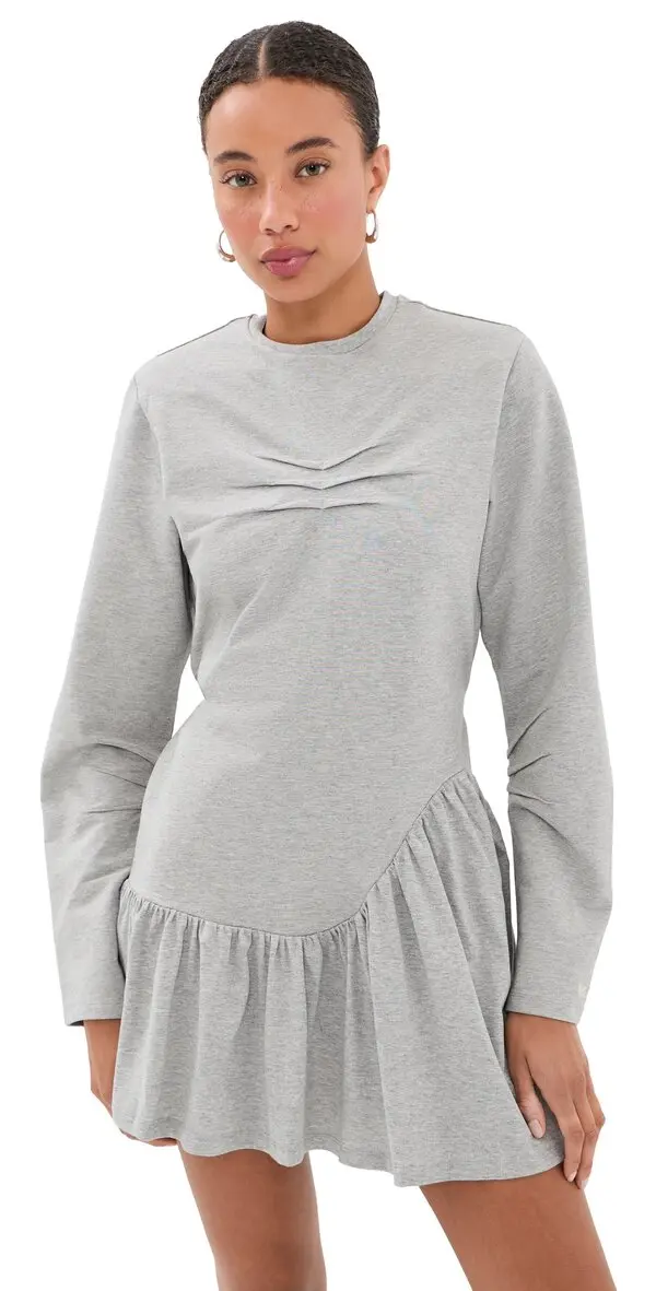 Attico Jersey Mini Dress - Melange Grey