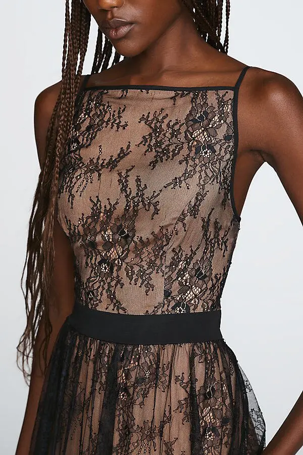 Anthropologie Lace Organza Midi Dress