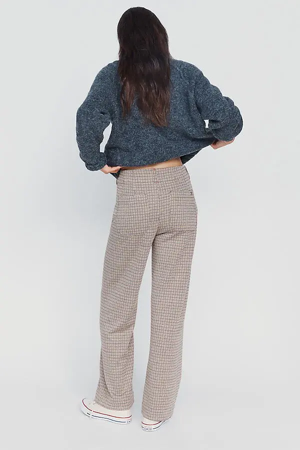 Maeve Colette Houndstooth Full-length Wide-leg Pants