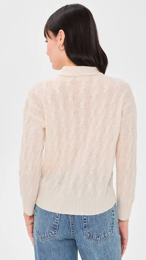 L'Agence Airy Cabled Knit Sweater