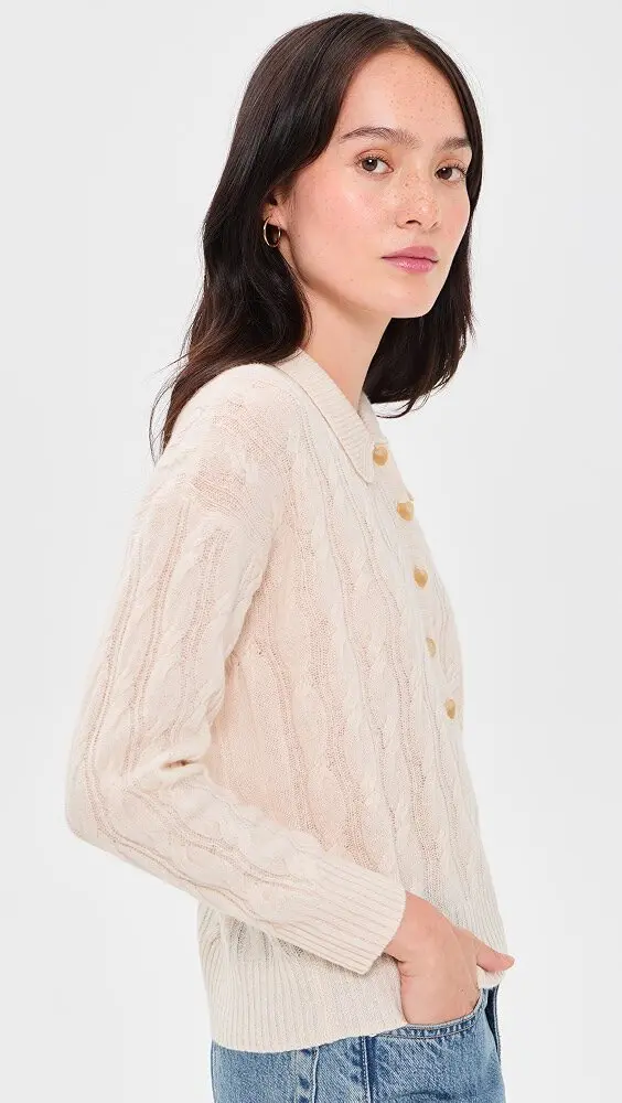 L'Agence Airy Cabled Knit Sweater