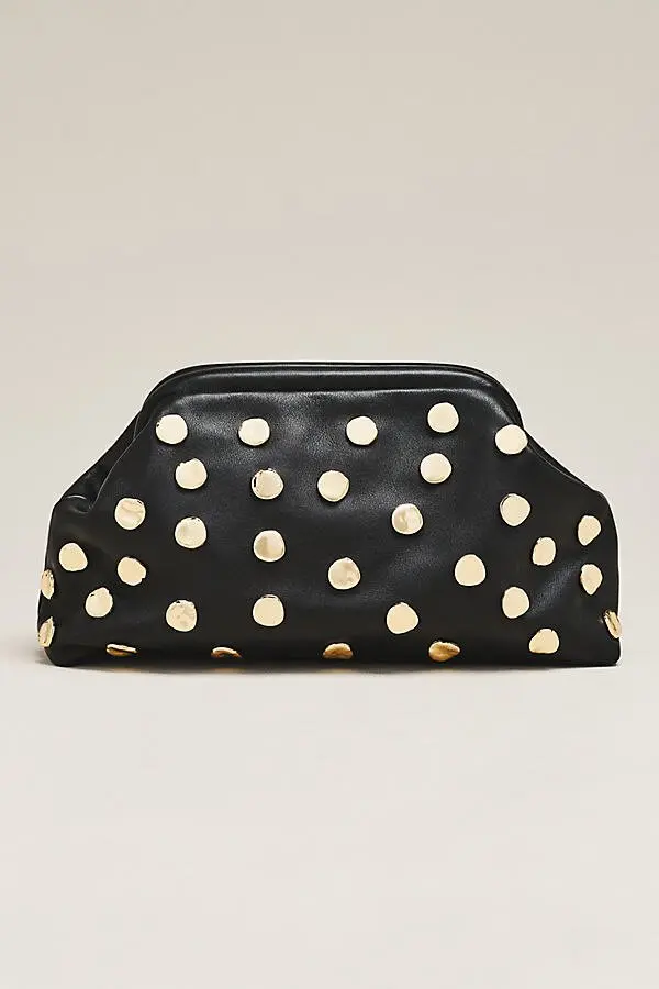 BTB LOS ANGELES Josephe Leather Studded Clutch
