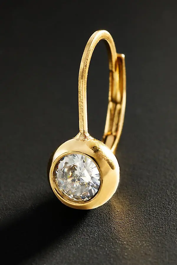 Anthropologie Demi-fe Crystal Bezel Earrgs - Gold