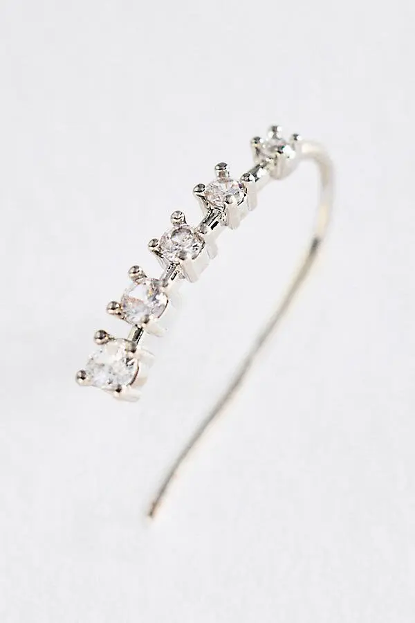 Anthropologie Crystal Hook Earrgs - Silver