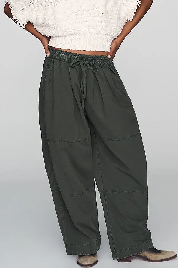 Anthropologie Tie-front Wide-leg Pants - Capulet Olive