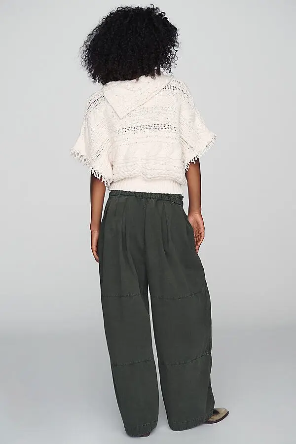 Anthropologie Tie-front Wide-leg Pants - Capulet Olive