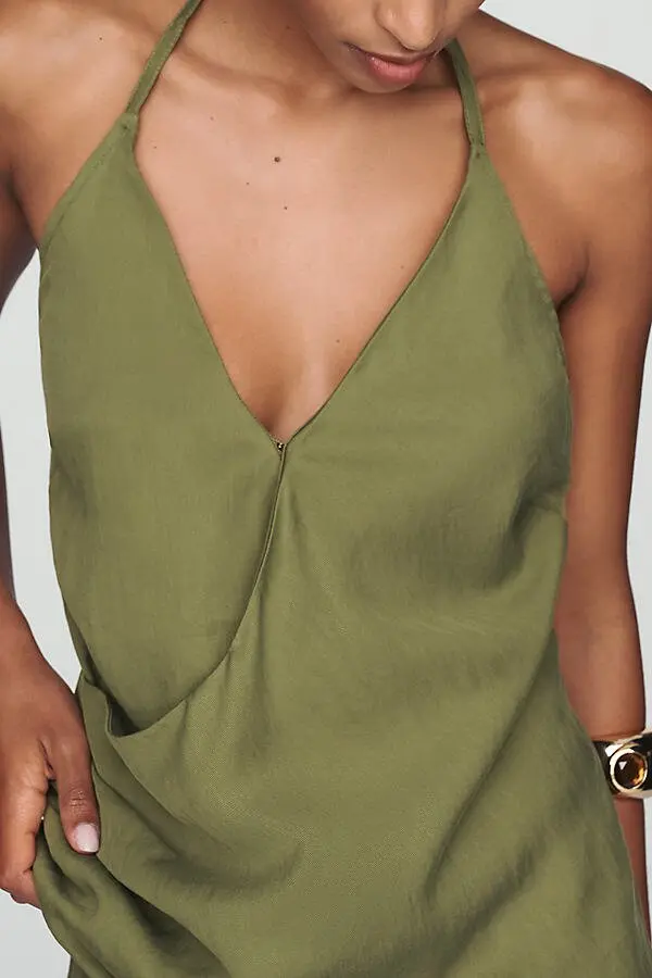 Anthropologie Bias Wrap Halter Top