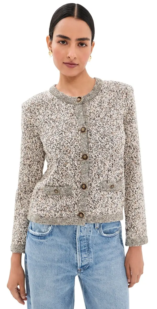 Veronica Beard Rexton Cardigan - Dove Multi