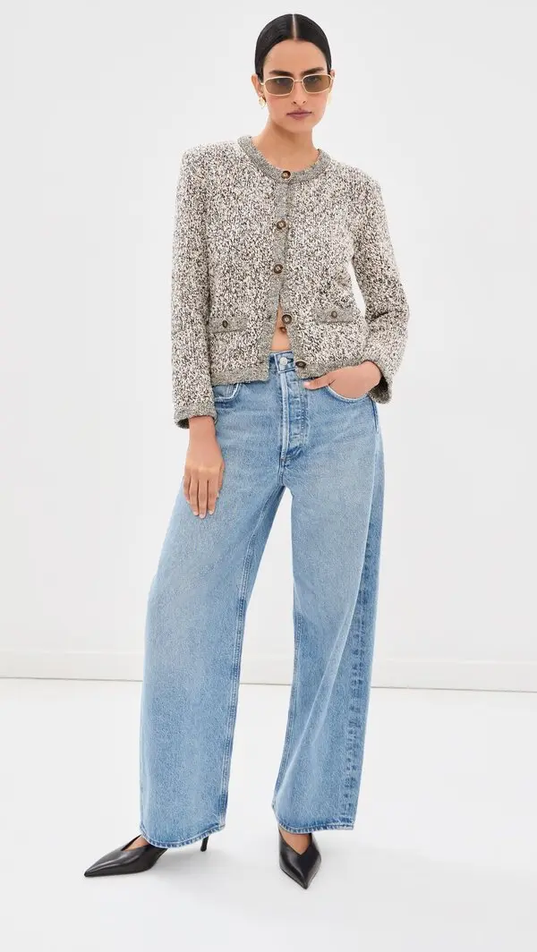 Veronica Beard Rexton Cardigan - Dove Multi