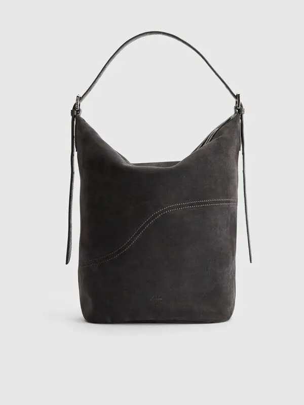 ATP ATELIER Tolve Suede/printed Lizard Tote Bag