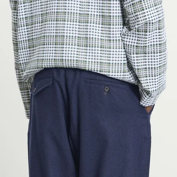Universal Works Wool Herringbone Pleated Track Pant