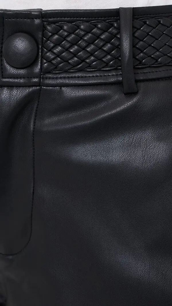 L'Agence Virelle Braided Faux Leather Shorts