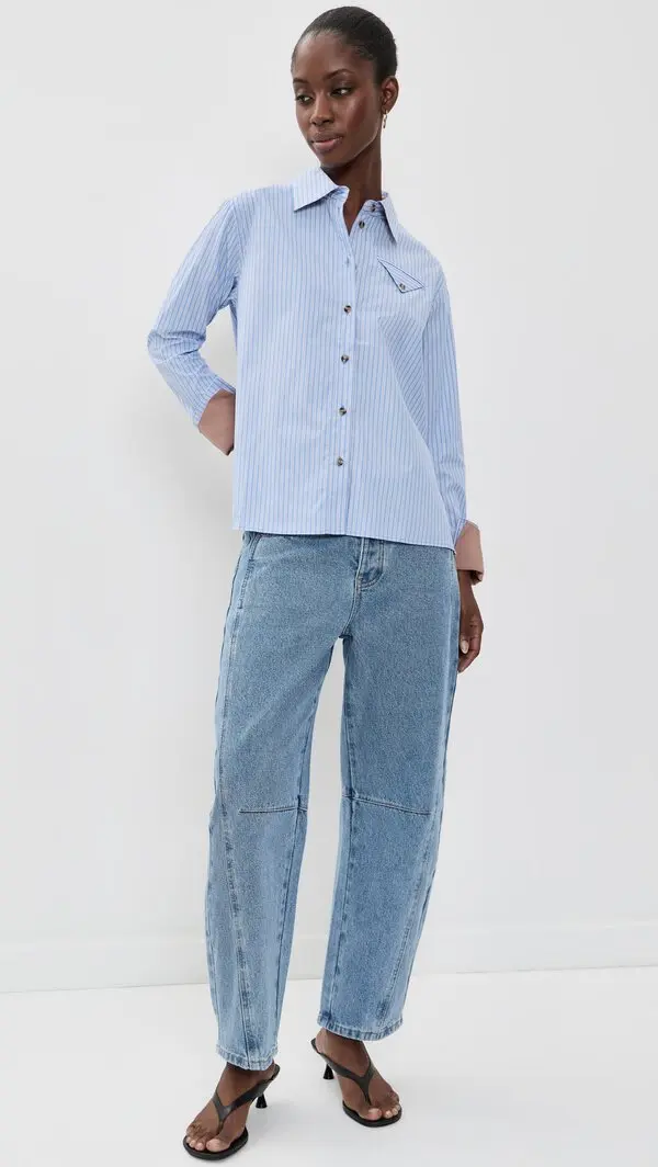 Baum Und Pferdgarten Melinda Striped Button-down Shirt - Light Blue Stripe