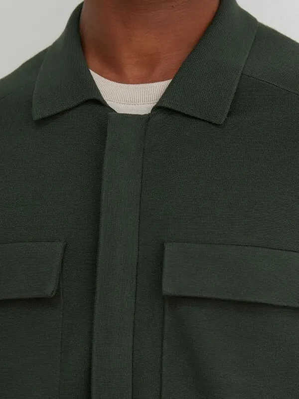REISS Fleetwood Zip-up Cardigan - Dark Green