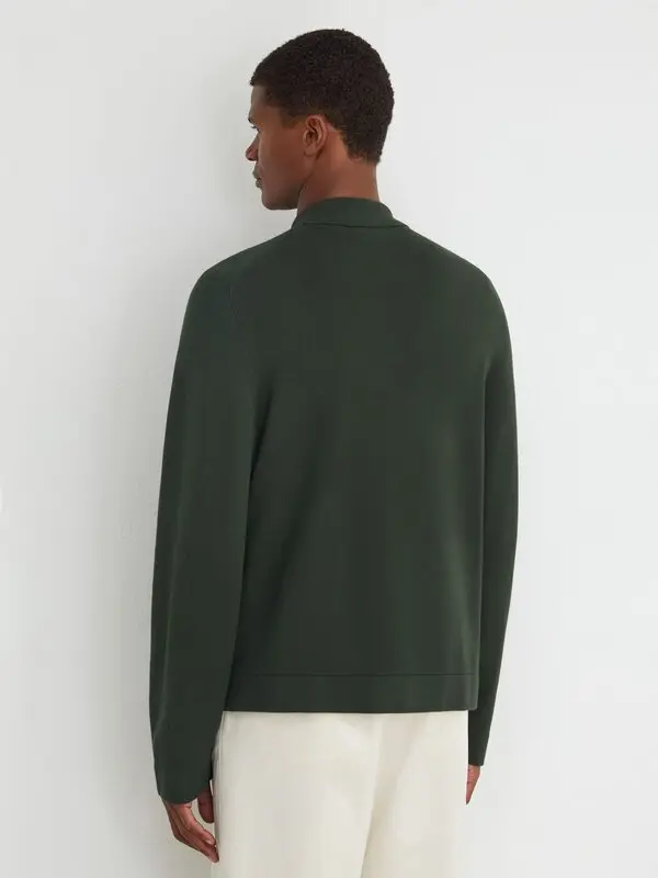 REISS Fleetwood Zip-up Cardigan - Dark Green
